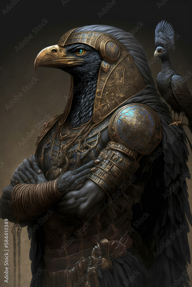 The Egyptian God Horus, falcon head ,made with Generative AI Stock ...