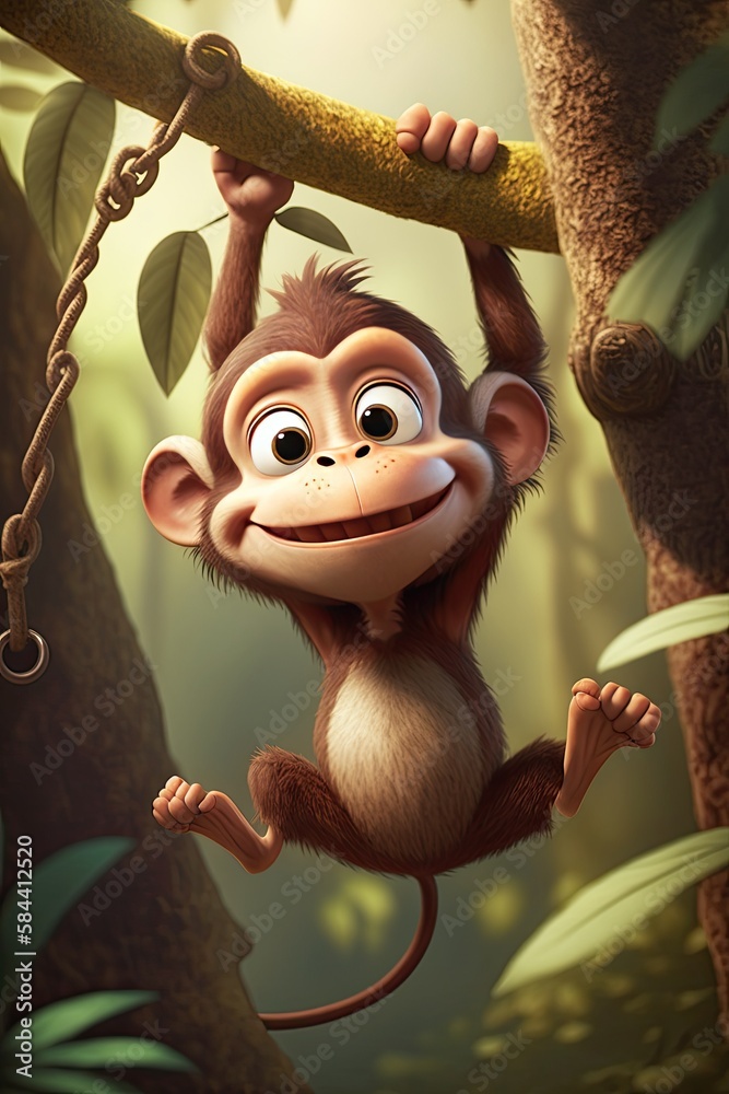 Cartoon Jungle Monkey
