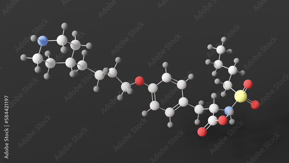 tirofiban molecule, molecular structure, platelet-aggregation ...