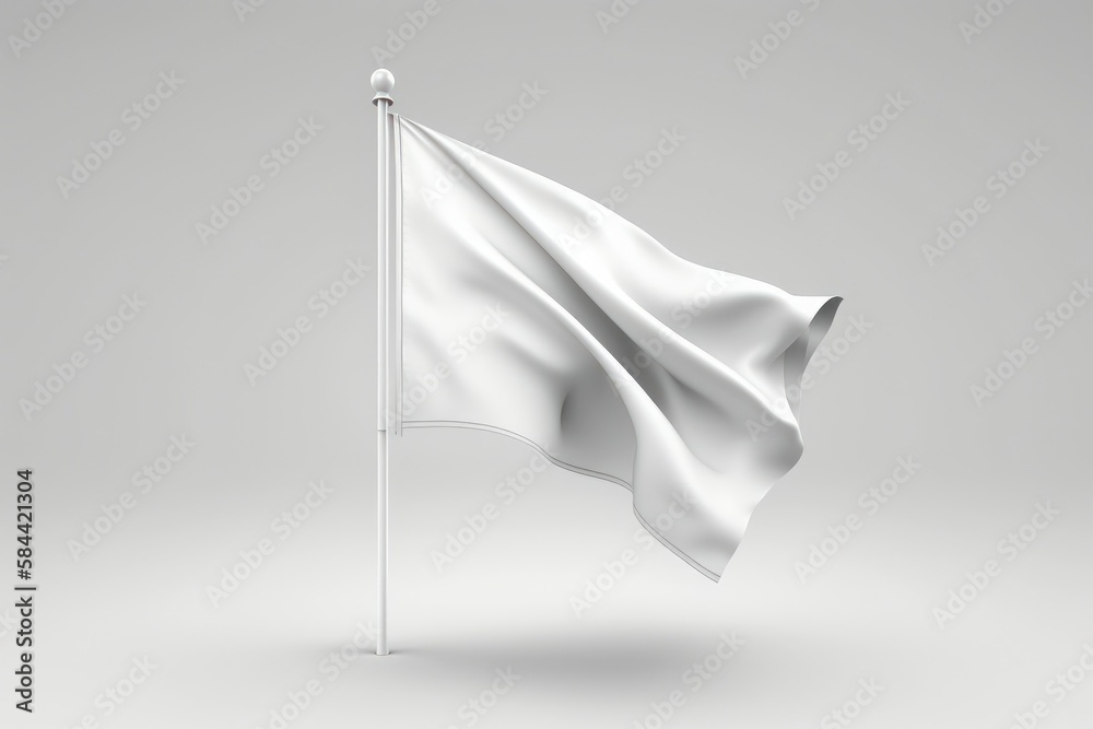 White flag on a white background. AI generated, human enhanced Stock ...