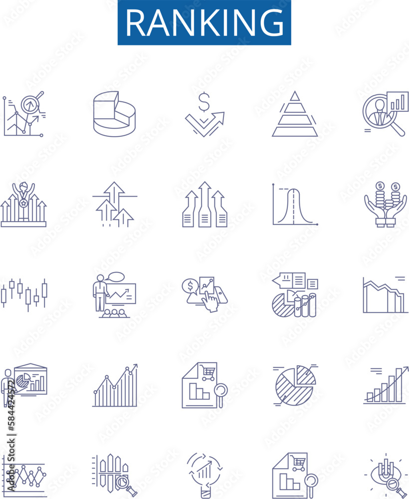 Ranking line icons signs set. Design collection of Ranking, Rank, Place ...