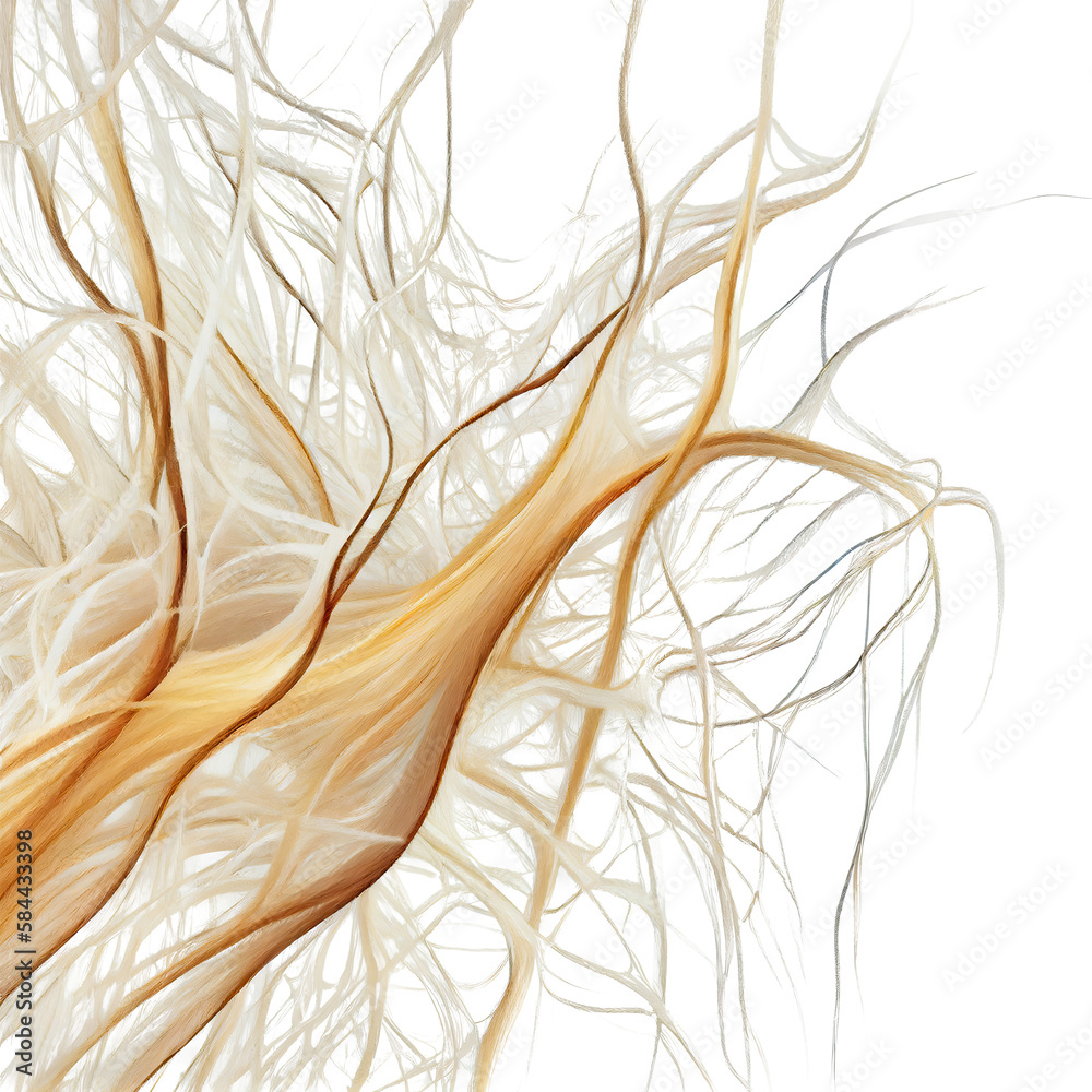 Collagen Fibers 3D of tendon in longitudinal section, fibrous ...