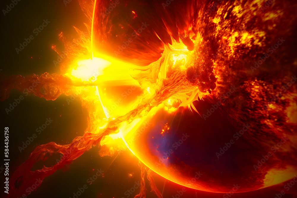 Solar Prominence Solar Powerful Flare And Magnetic Storms Plasma