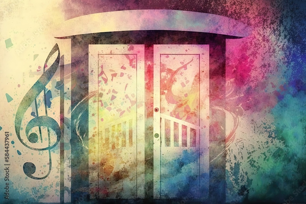 A serene and inviting scene of a ticket booth with soft pastel colors ...