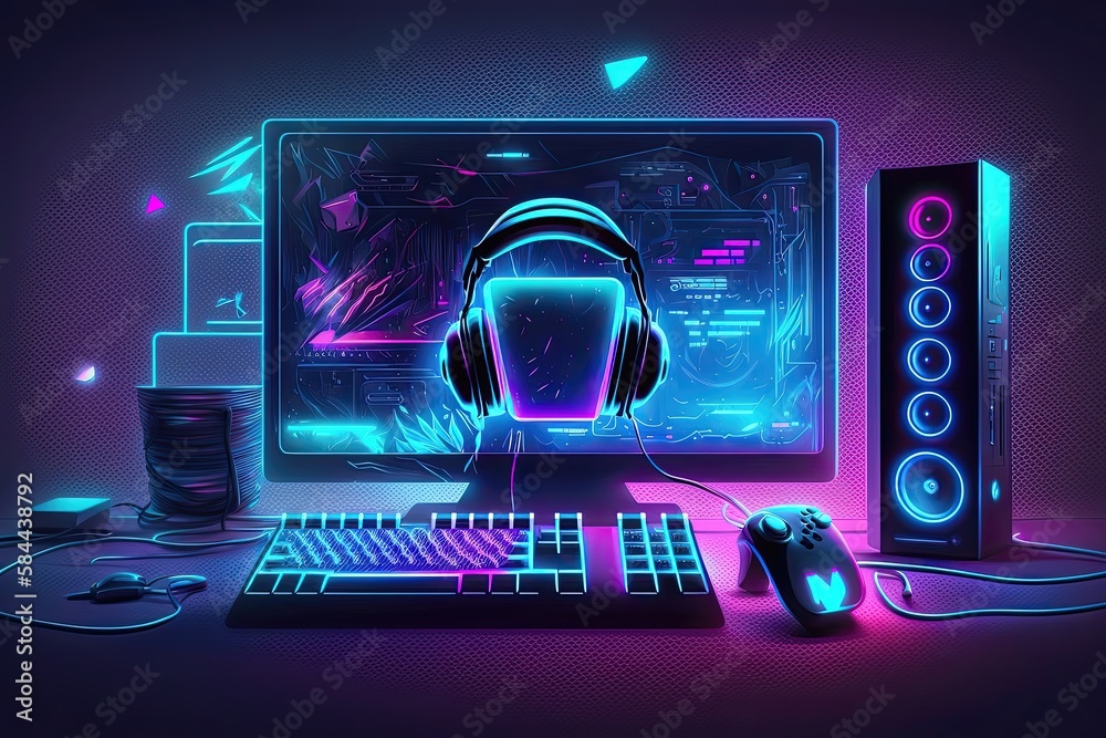 An illustration of a video game streamer with their avatar and stream ...