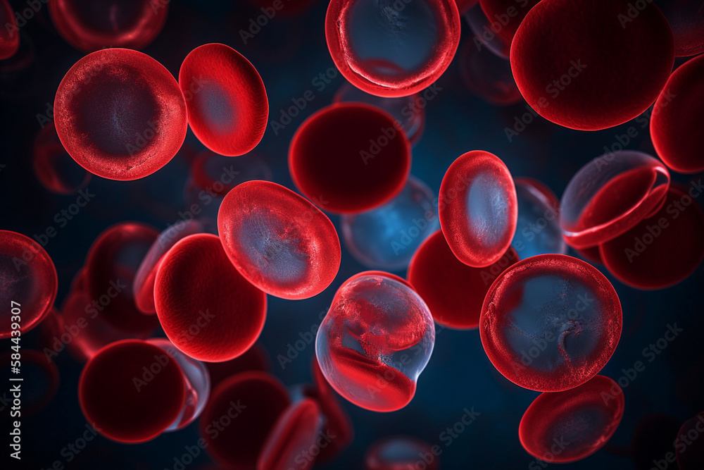 Red blood cells in a hypoxia chamber, AI Generative Stock Illustration ...