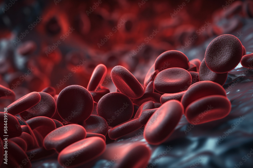 Red blood cells in sickle cell anemia, AI Generative Stock Illustration ...