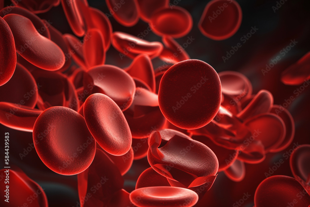 Red blood cells in sickle cell anemia, AI Generative Stock Illustration ...