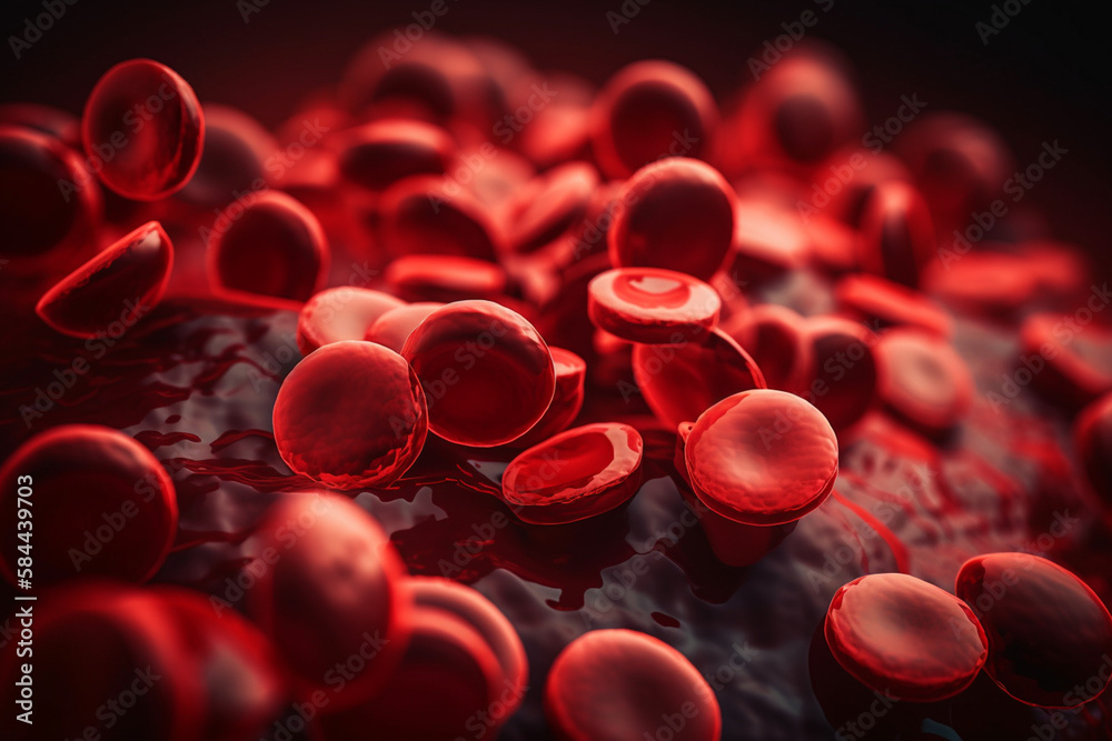 Red blood cells in a hemoglobinopathy, AI Generative Stock Illustration ...