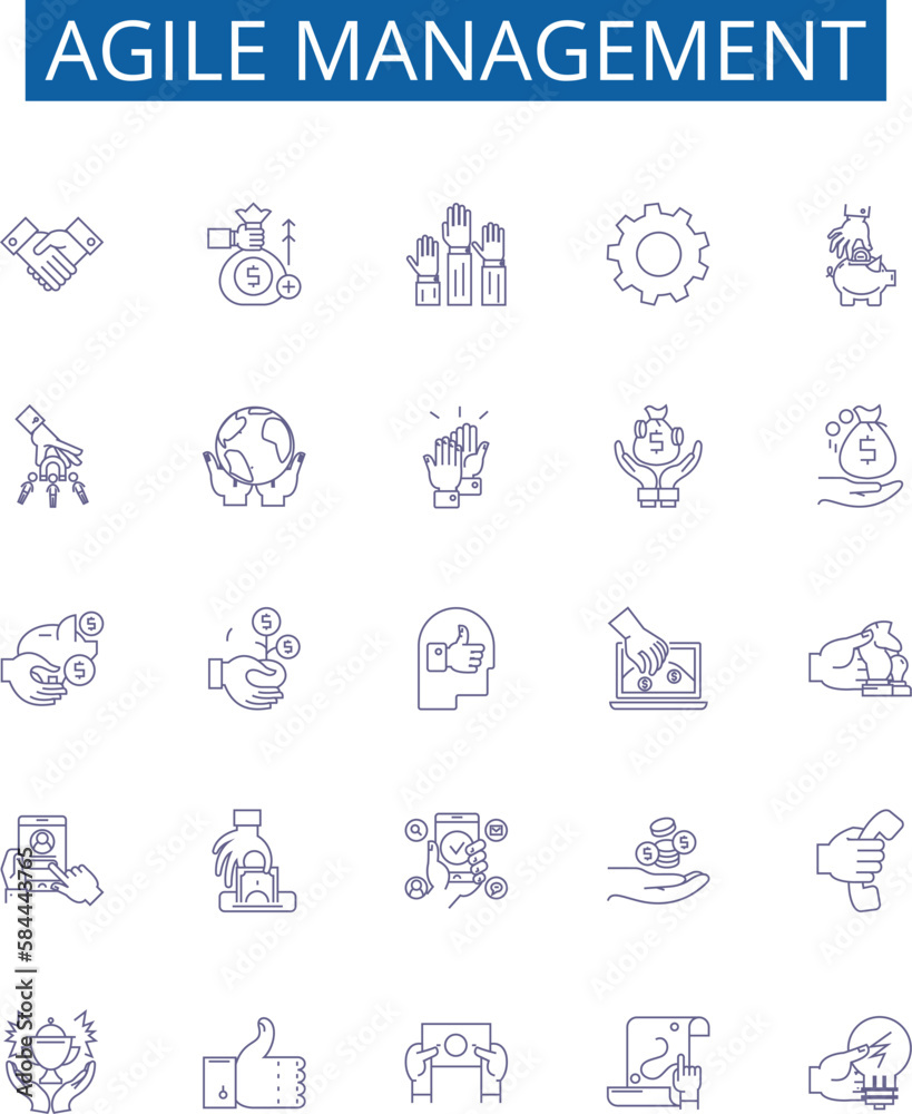 Agile Management Line Icons Signs Set Design Collection Of Agile