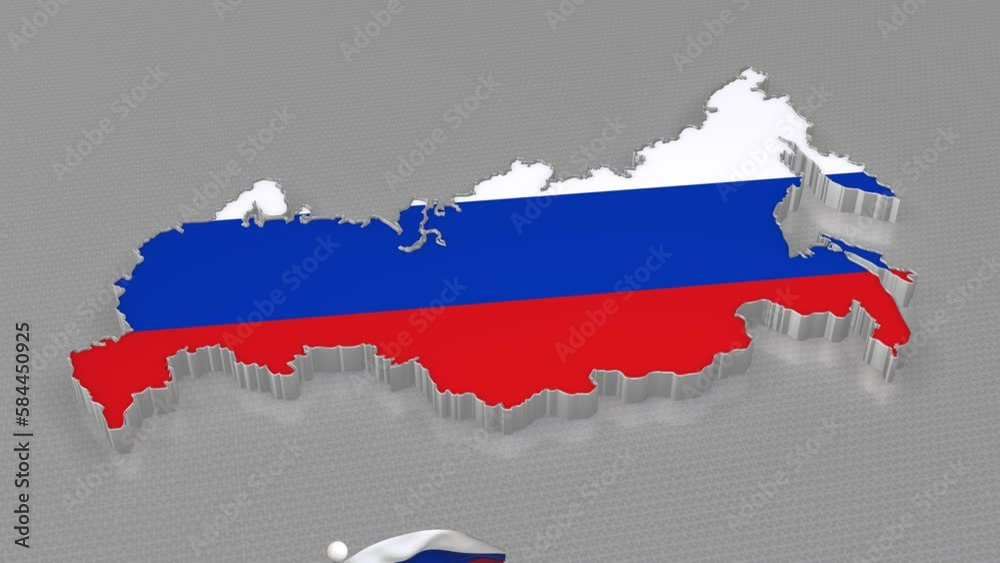 3D Russia map Illustration and flag. This is a digital Russia map ...