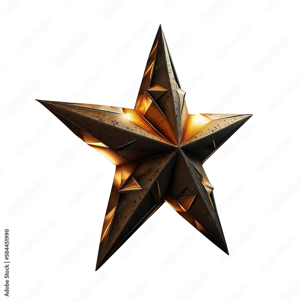 Star isolated on white, transparent background, PNG, generative ai ...