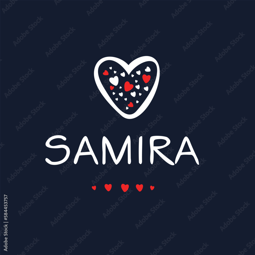 (Samira) Calligraphy name, Vector illustration. Stock Vector | Adobe Stock