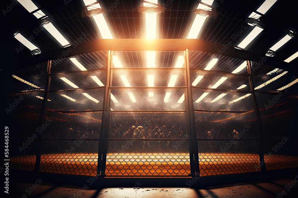 Fighting arena for battle of professional sports mixed martial arts MMA ...