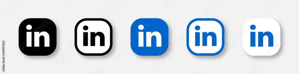 LinkedIn logotype vector icons set Stock Vector | Adobe Stock