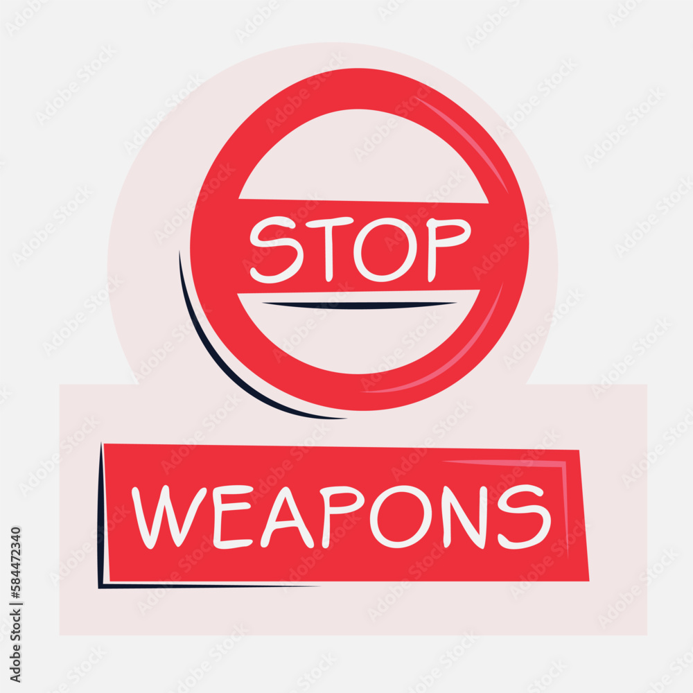 Warning sign (Weapons), vector illustration. Stock Vector | Adobe Stock