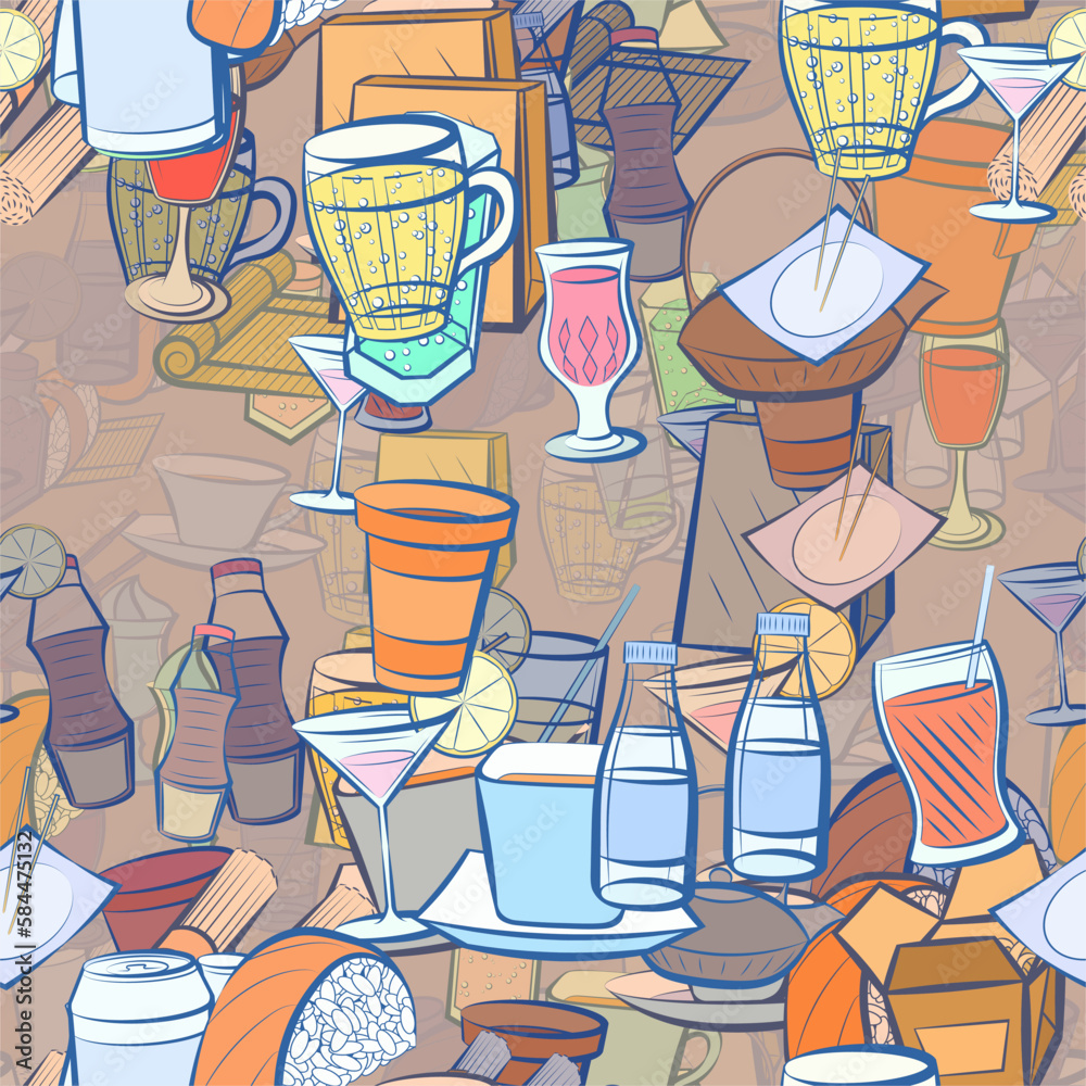 Background pattern abstract design texture. Seamless. Japanese food and ...