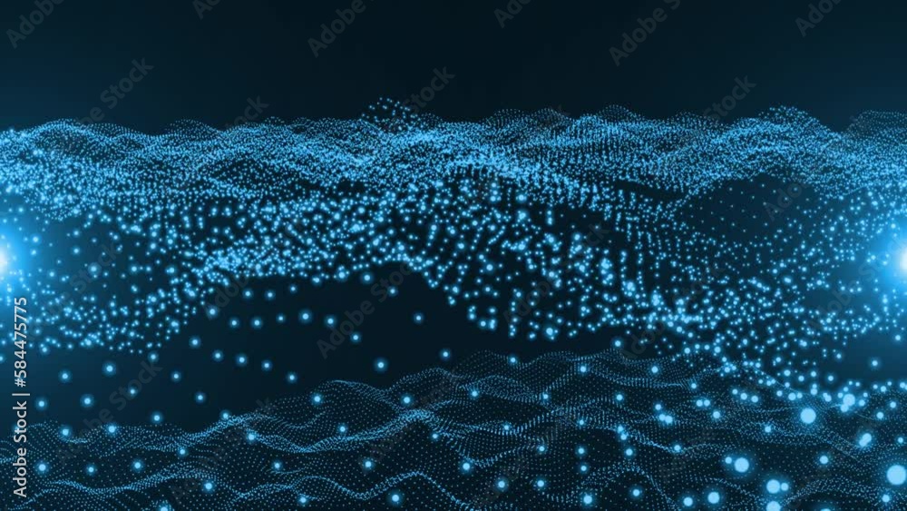 Vidéo Stock Abstract cyan color digital connection moving dots and lines background, Network ...