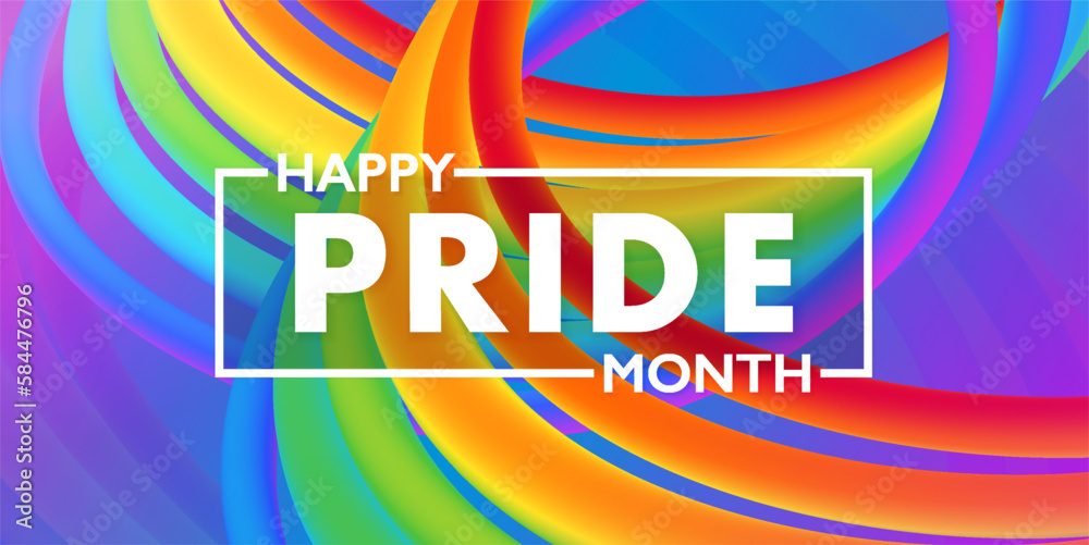 Happy PRIDE month banner for festival parades, parties, and social ...