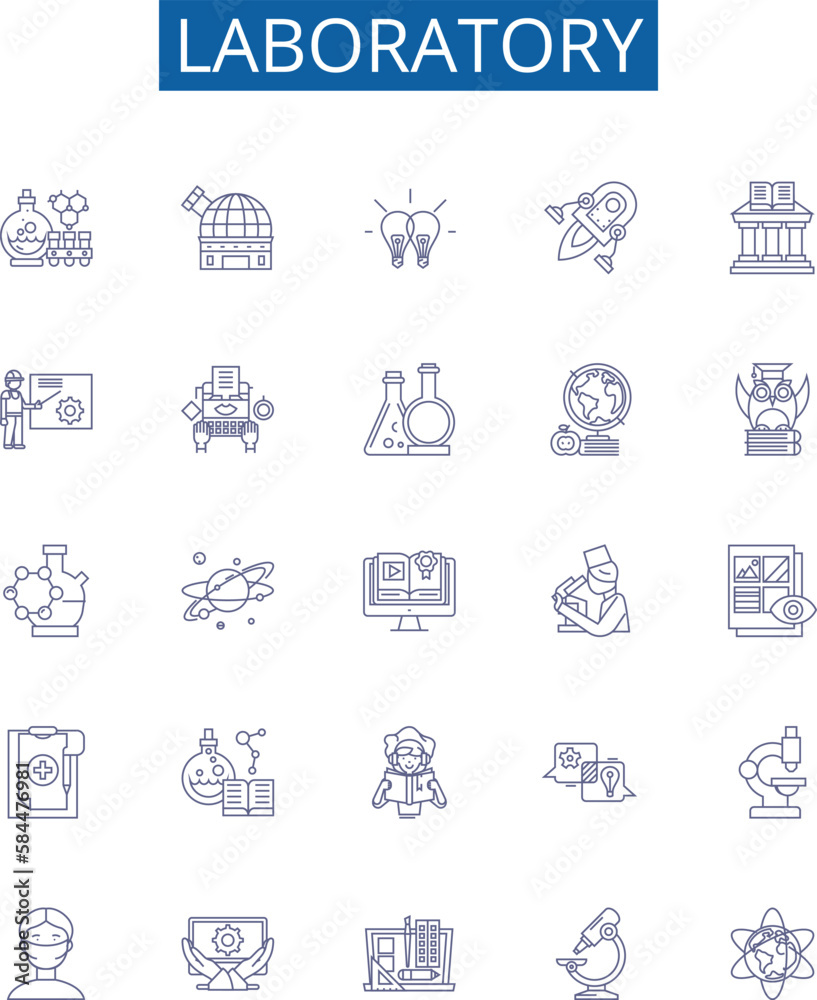 Vetor De Laboratory Line Icons Signs Set Design Collection Of Lab Research Test Experiment