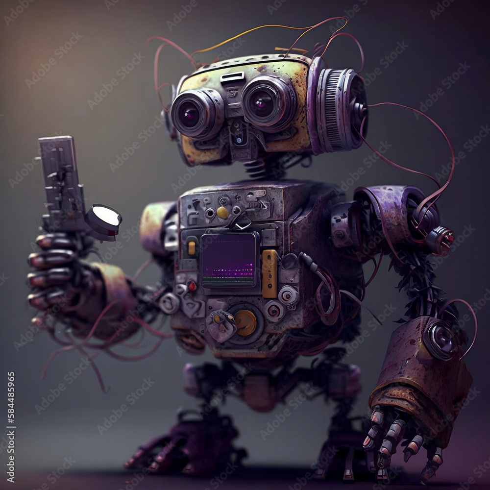 "Turek" high technology robot, cinematic robot, ai robot, desktop ...