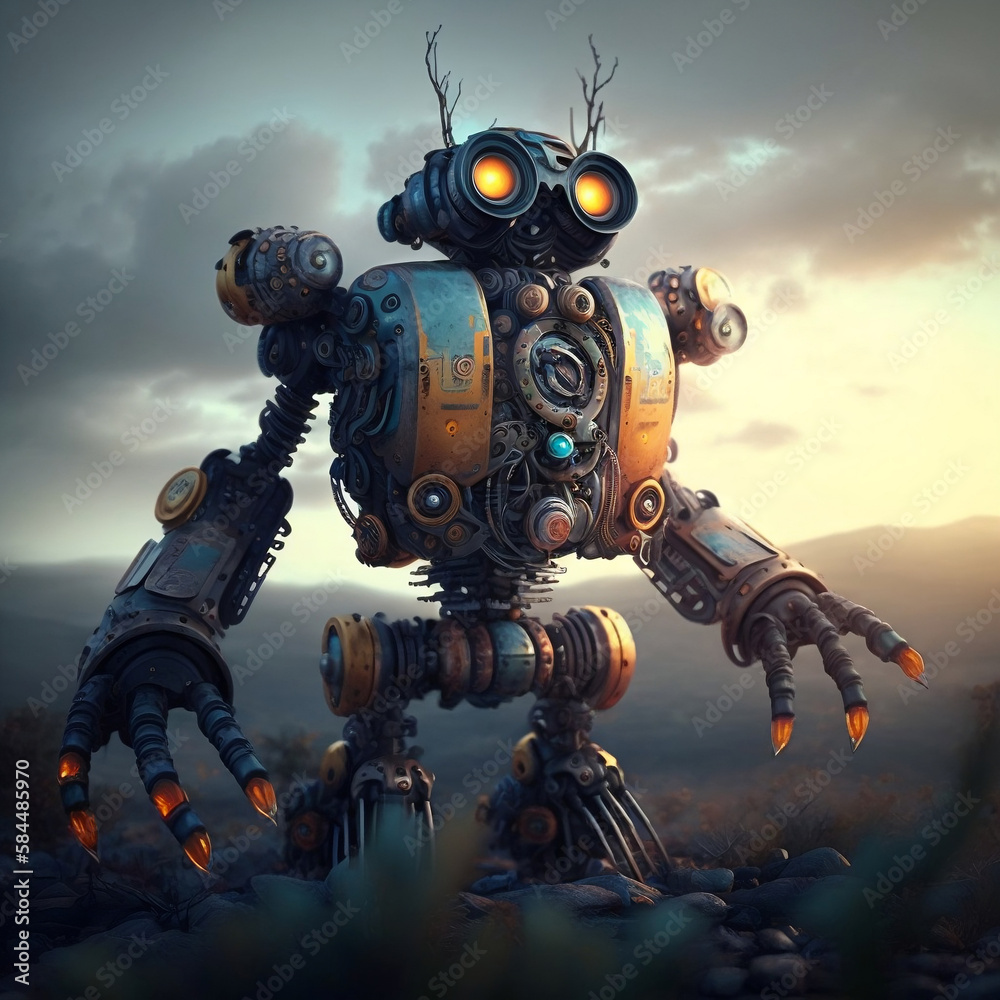 ภาพประกอบสต็อก "Leo Roso" awesome high detail robot, mysterious robot ...