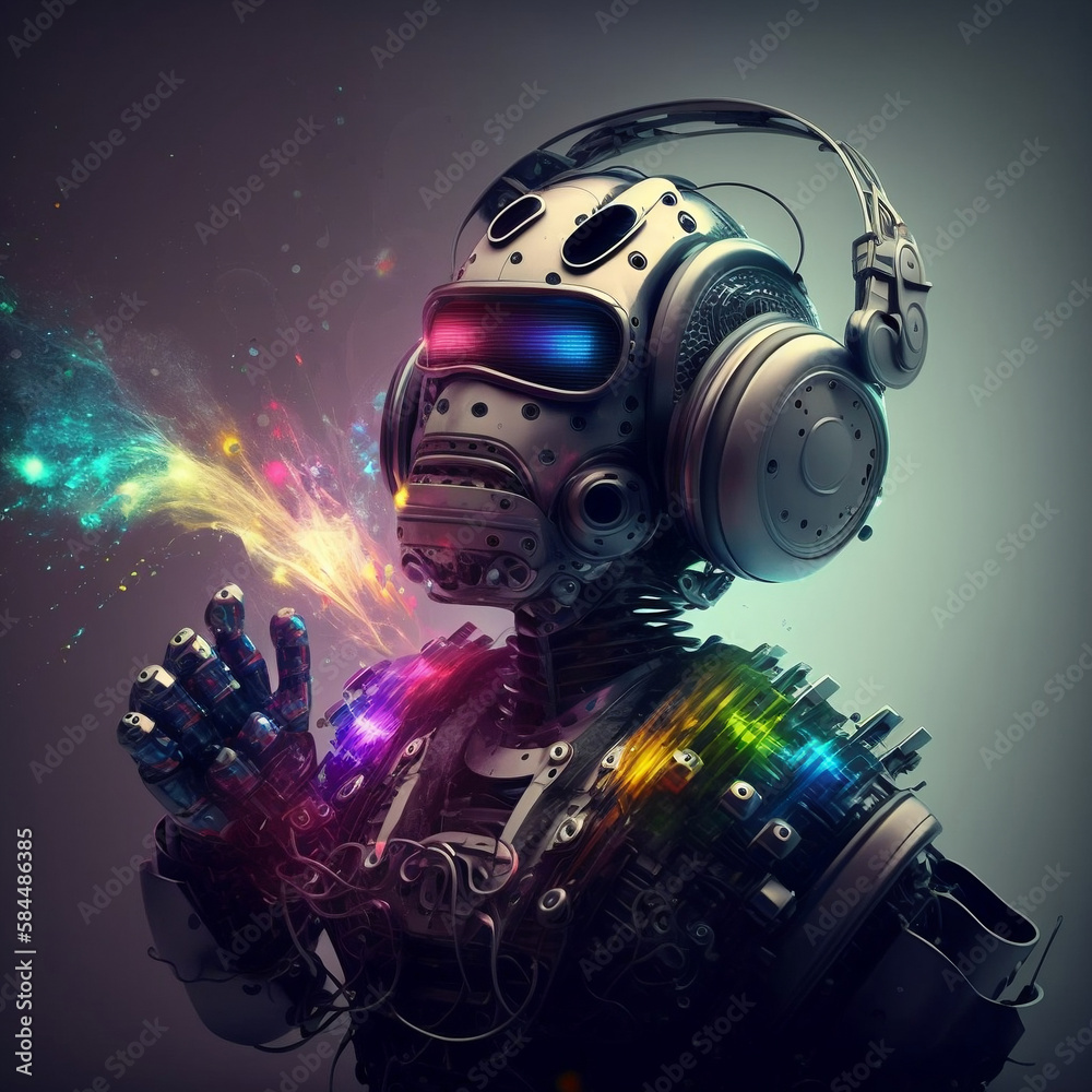 colorful ape robot, 3D Art, Cyborg, High Quality (4K), Clean Art ...