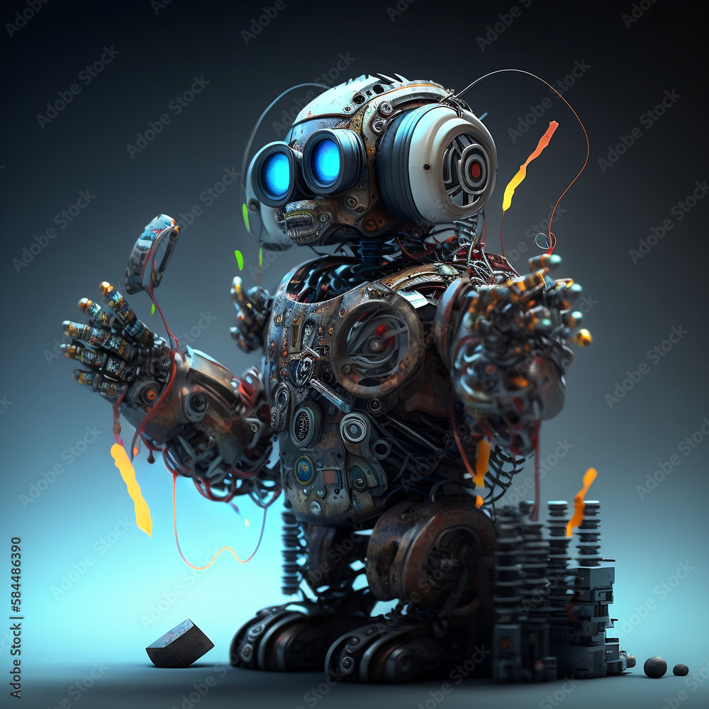 High Tech Robot 3d Art Cyborg High Quality 4k Clean Art Awesome