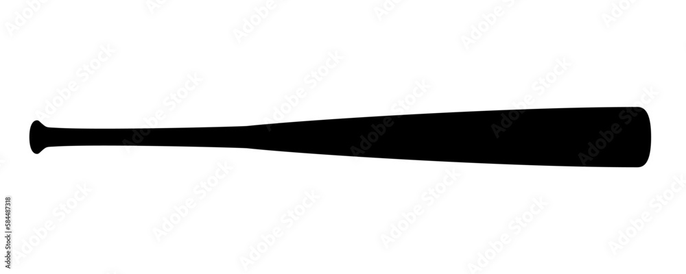 Baseball bat silhouette icon. Clipart image isolated on white ...
