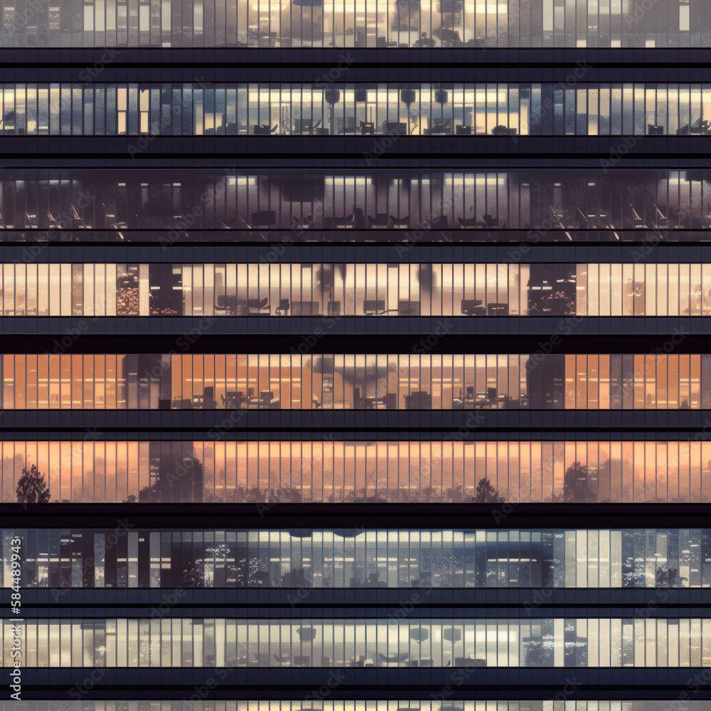 Seamless pattern texture of the facade of the building of the business ...