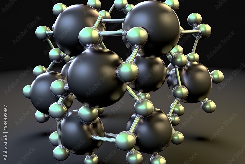 Closeup Of A Molecule Showing The Spherical Interconnected Structure