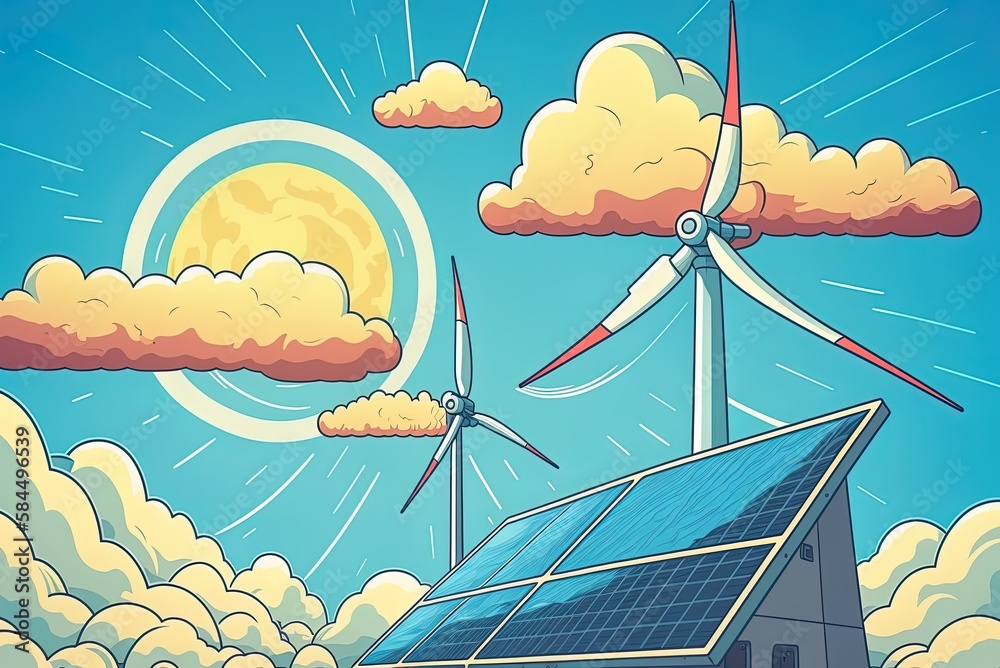 Powering the world with the sun and the wind Generative AI Stock ...