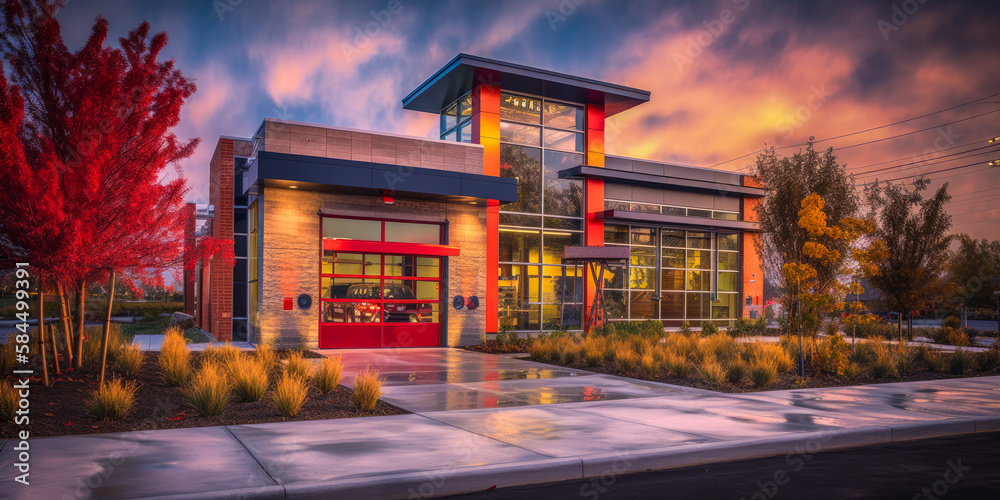 Modern fire department building exterior architecture design ...