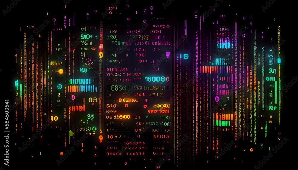 Vibrant RGB Neon Matrix Code Wallpaper - Futuristic Data Flow and ...