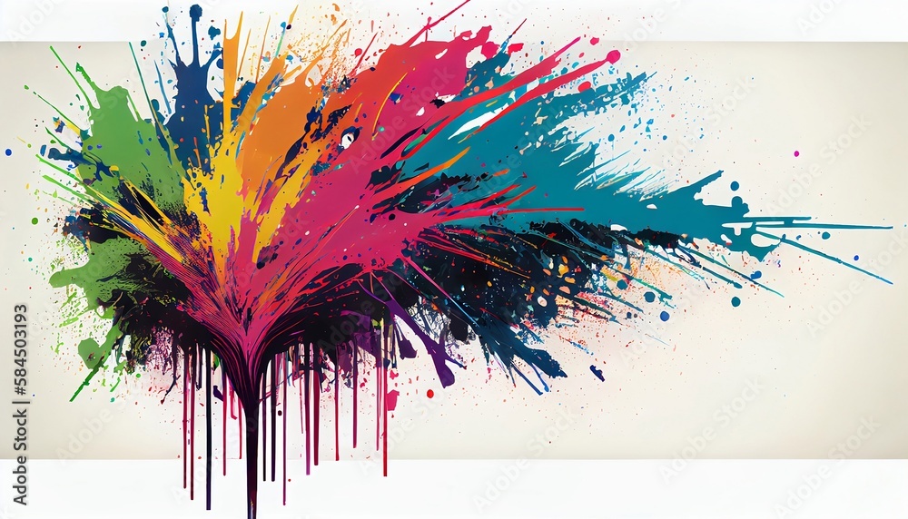 ภาพประกอบสต็อก Generative AI, "Color Explosion": A Dynamic and Vibrant ...