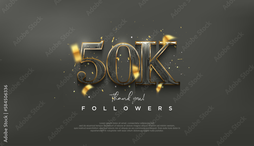Elegant and luxurious design to thank 50k followers. Premium vector ...