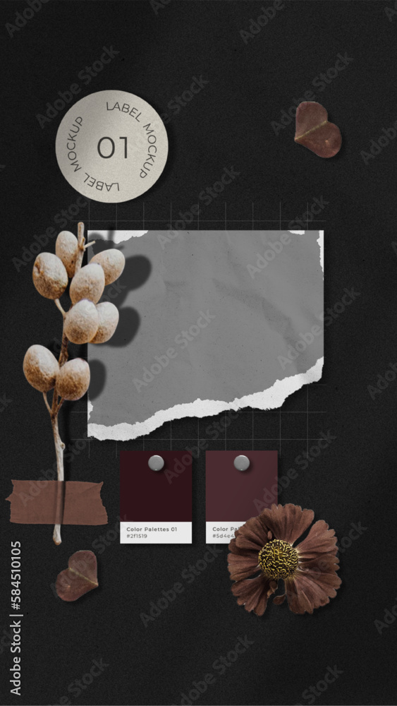 Realistic and Simple Photo frame Set Moodboard Mockup. Mood Board ...