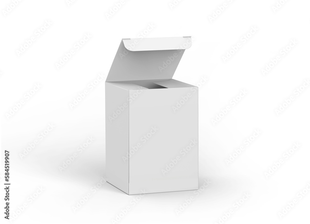 Realistic Cube Box Mockup Illustration On A White Background 3d