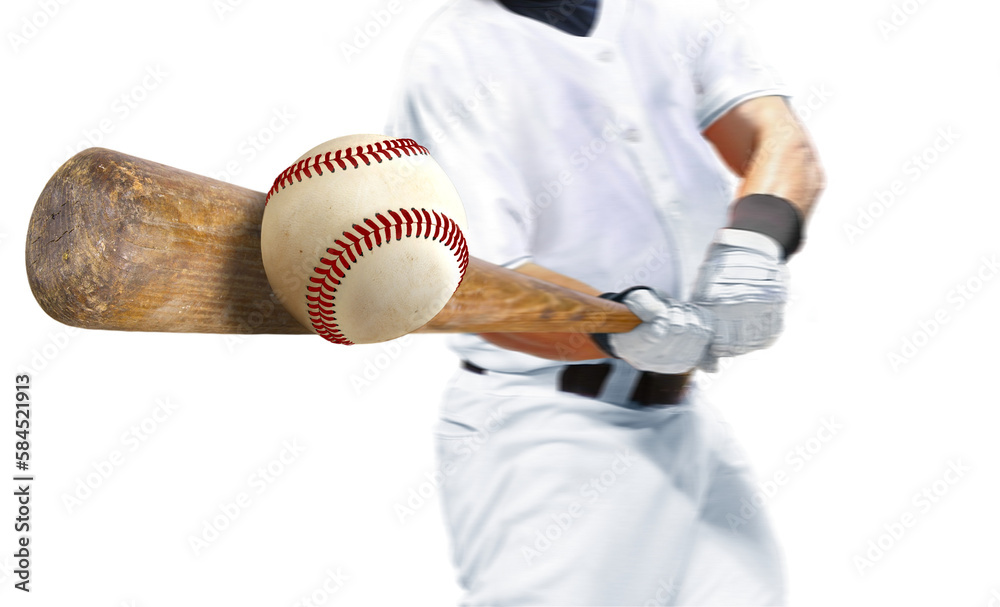 Baseball player hitting ball with bat in close up ilustração do Stock ...