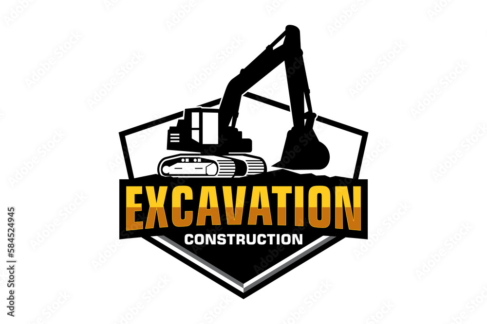 Excavator logo template vector. Heavy equipment logo vector for ...