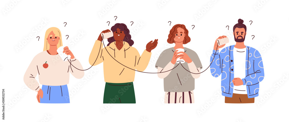 Bush telegraph, Chinese whispers concept. Telling rumors, gossips ...