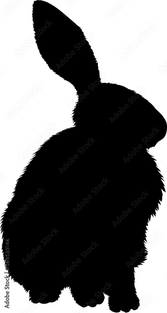 Vector illustration of sitting hare. Shape. Hare vector graphic on ...