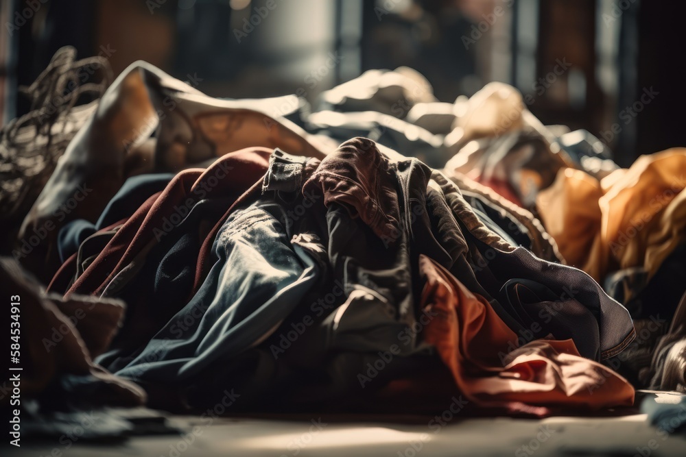 Used clothes in dump, Fast fashion, Sustainability, pile of used ...