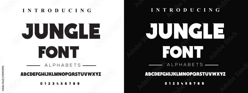 JUNGLE Minimal urban font. Sports minimal tech font letter set ...