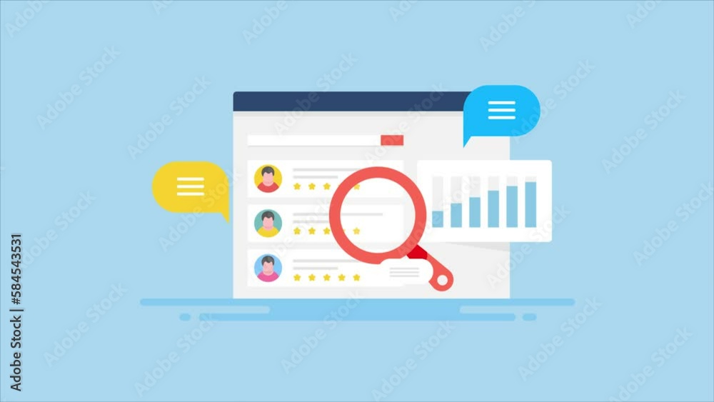 Customer feedback review and rating on website dashboard interface ...