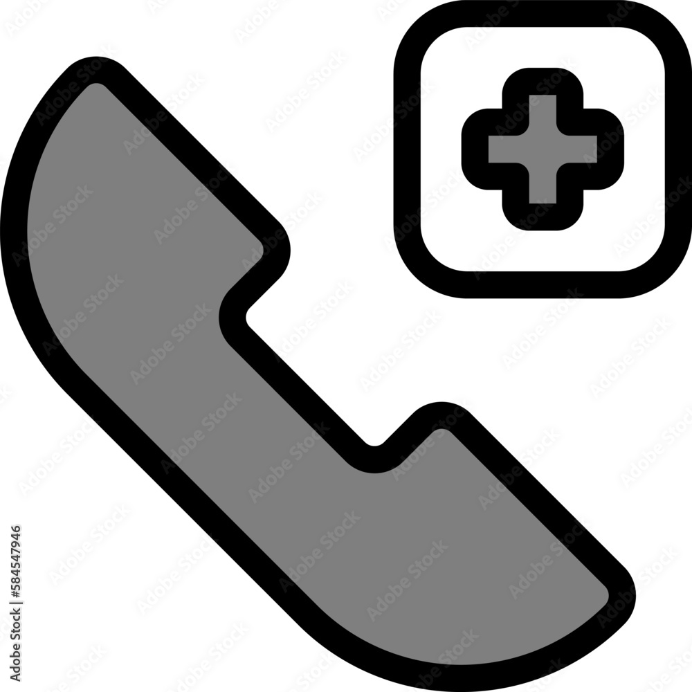 The emergency call icon, symbolizing urgent communication. The icon is ...
