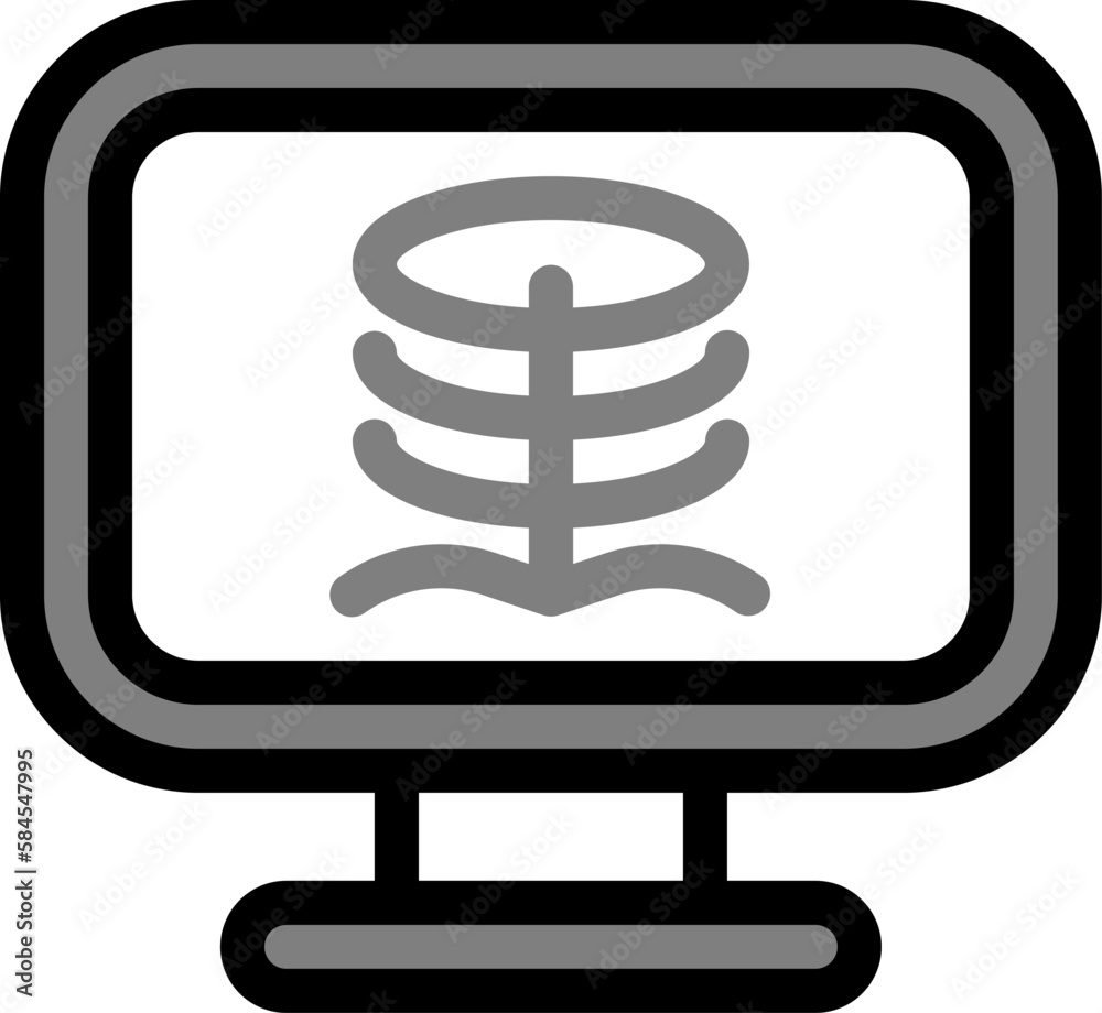 An X-ray icon represents medical imaging technology used to visualize ...