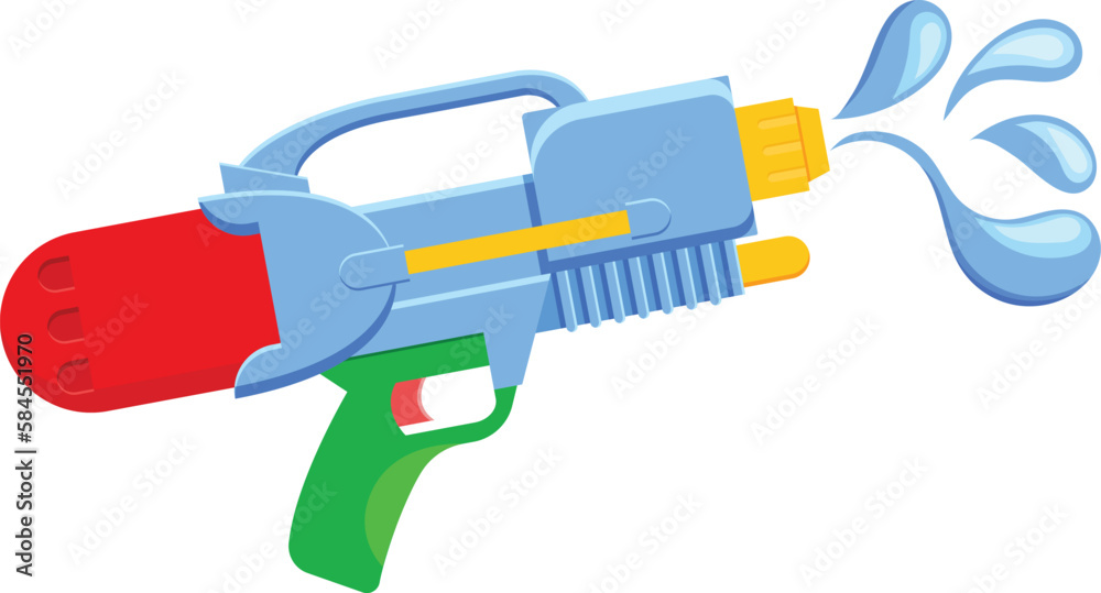 blue water gun vector drawing Water spread out for the Songkran ...