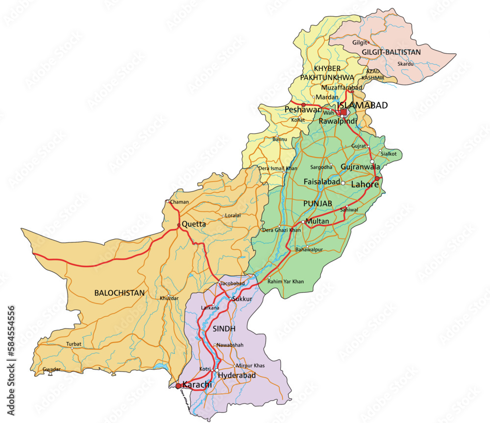 complete map of pakistan