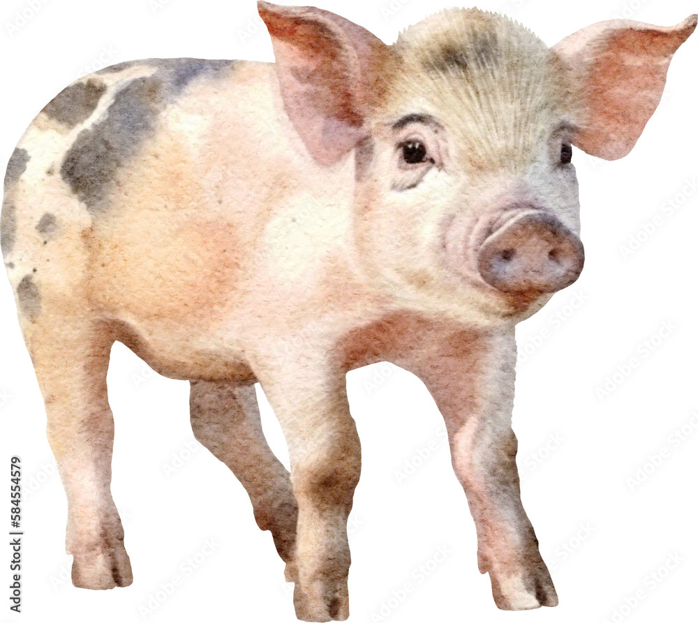 Little pig illustration created with Generative AI technology Stock ...